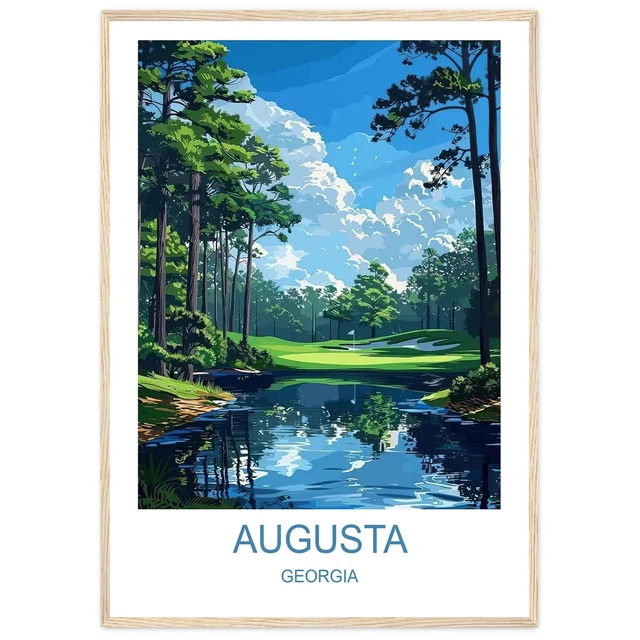 Kna Prints - Augusta National Travel Print Travel Poster Of Augusta ...