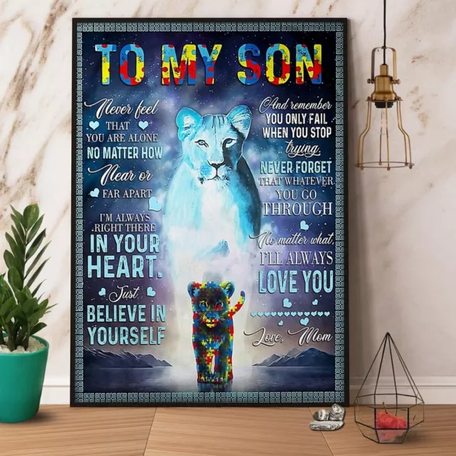 Kna Prints - Autism Lion To My Son I'M Always Right There In Your Heart ...