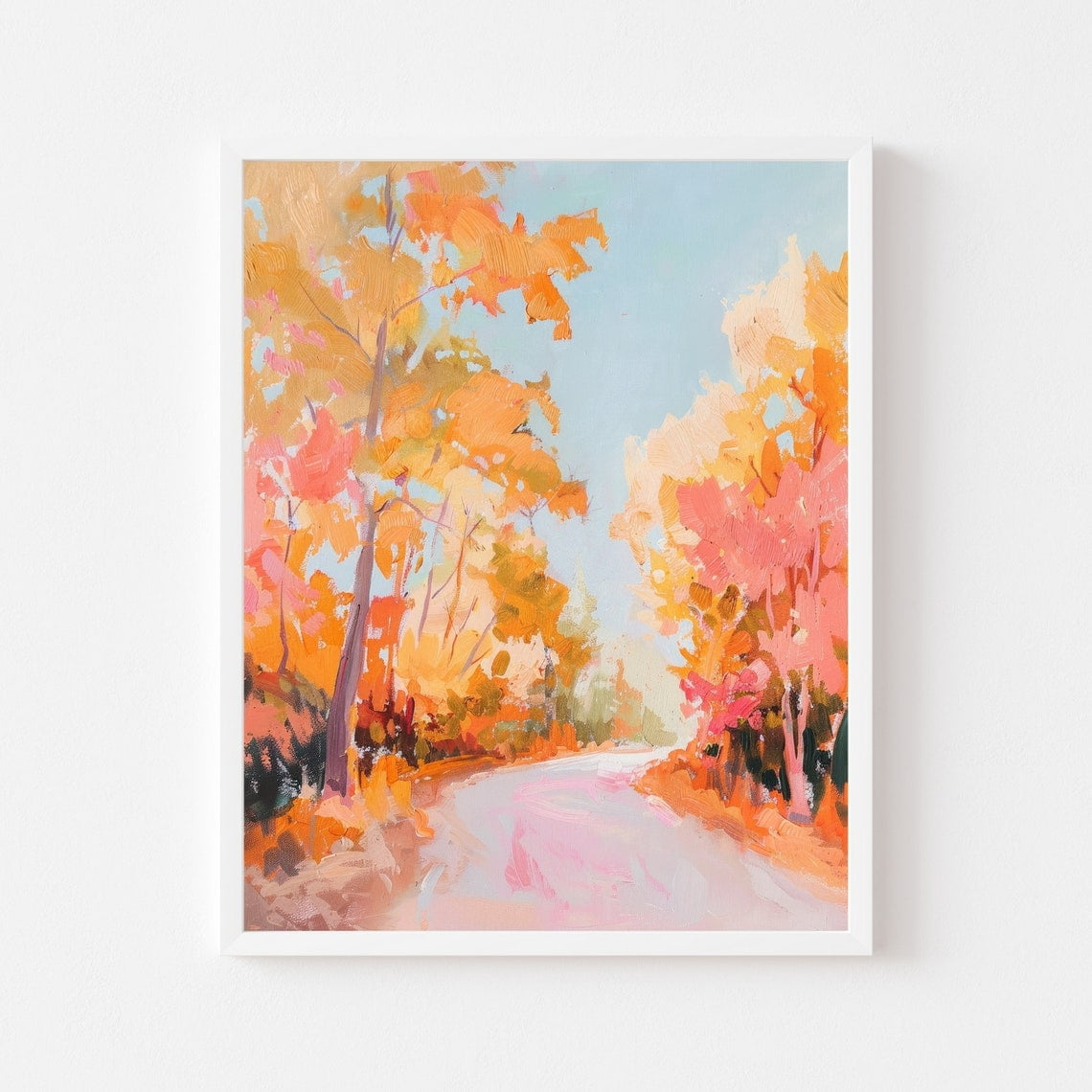 Kna Prints - Autumn Forest Landscape Painting Colorful Fall Trees Wall ...