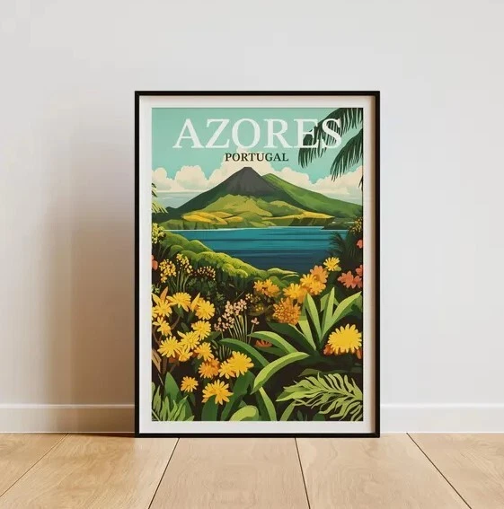 Kna Prints - Azores - Retro Travel Poster On The Theme Of The Azores ...