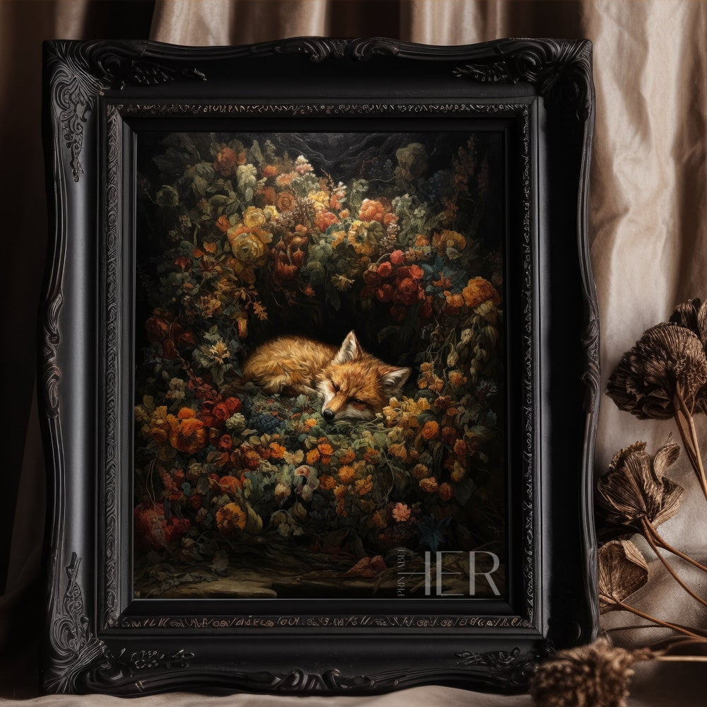 Kna Prints - Baby Fox In Magic Forest Core Dark Cottagecore Academia ...