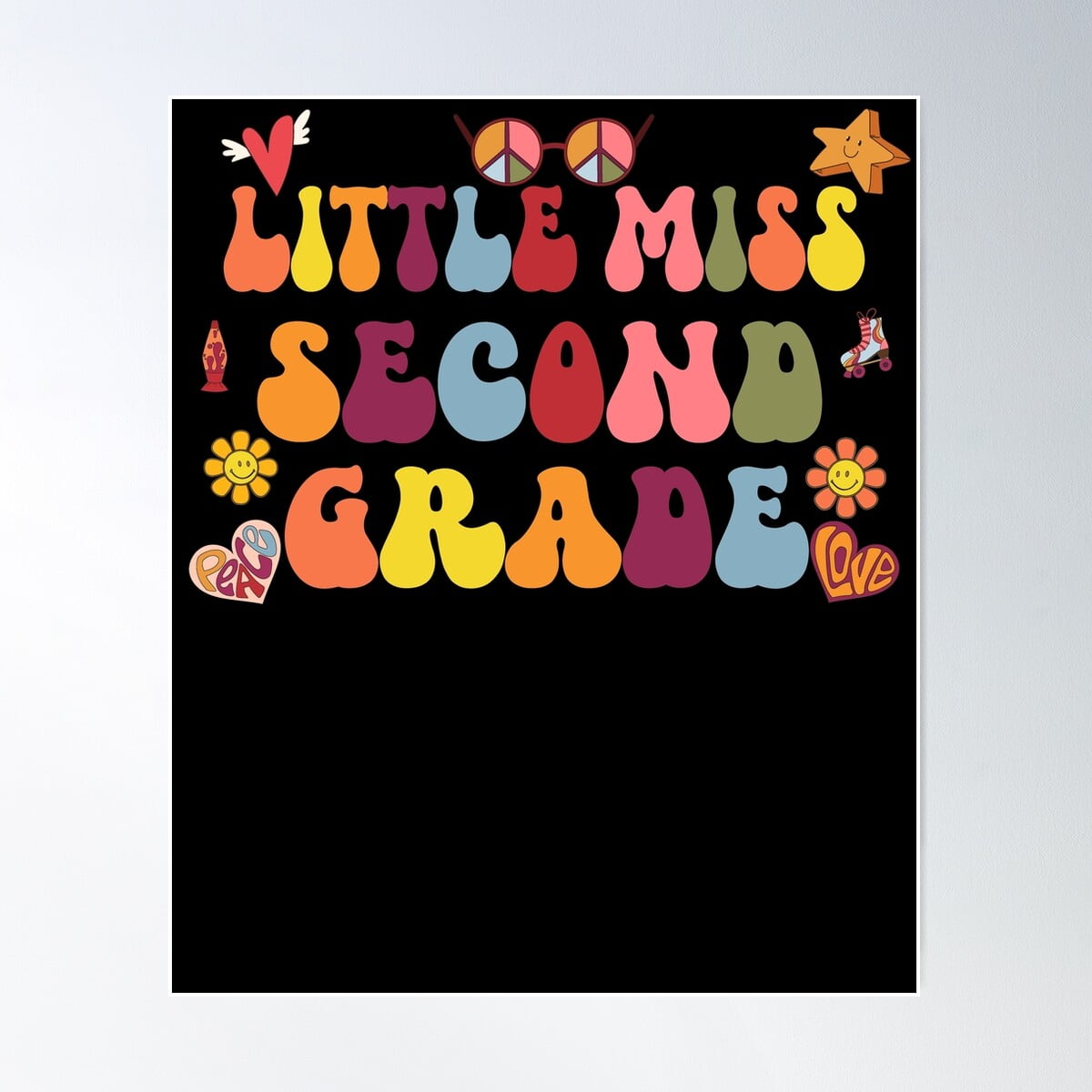 Kna Prints - Back To School, Little Miss Second Grade Retro Groovy 2Nd ...