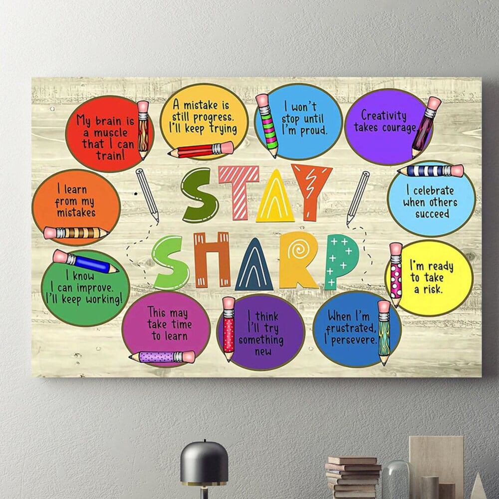 Kna Prints - Back To School Stay Sharp Poster, Teacher Gift, Classroom ...