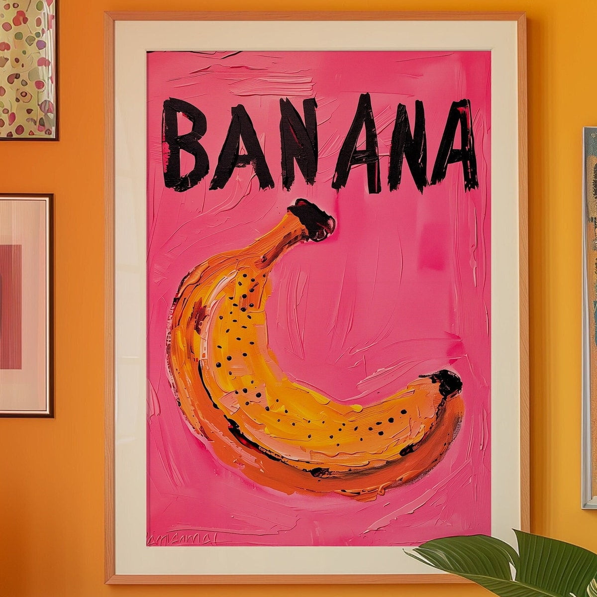 Kna Prints - Banana Poster, Home Decor, Pink Wall Art, Kitchen Wall ...