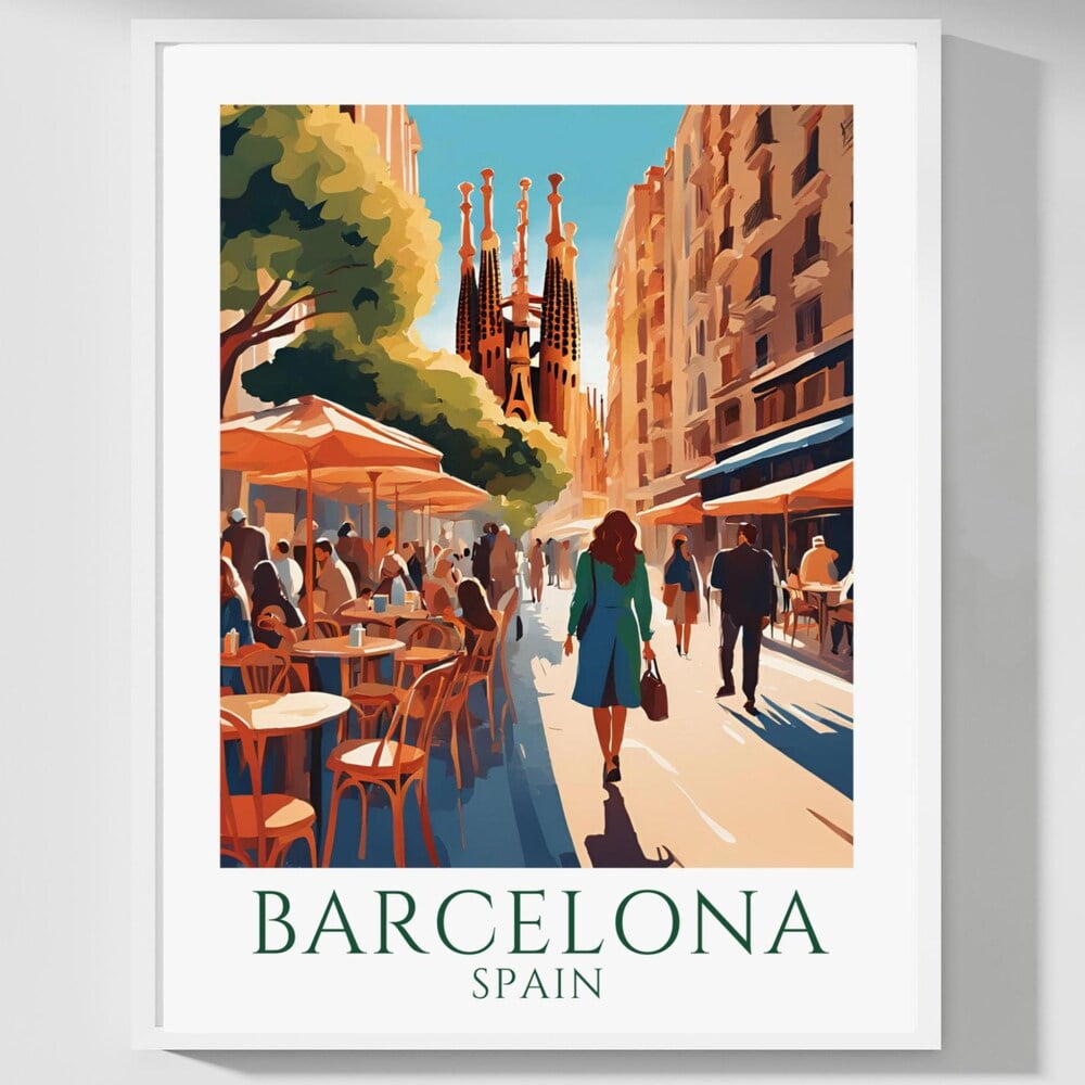 Kna Prints - Barcelona Wall Art, Barcelona Poster, Spain Travel Art ...