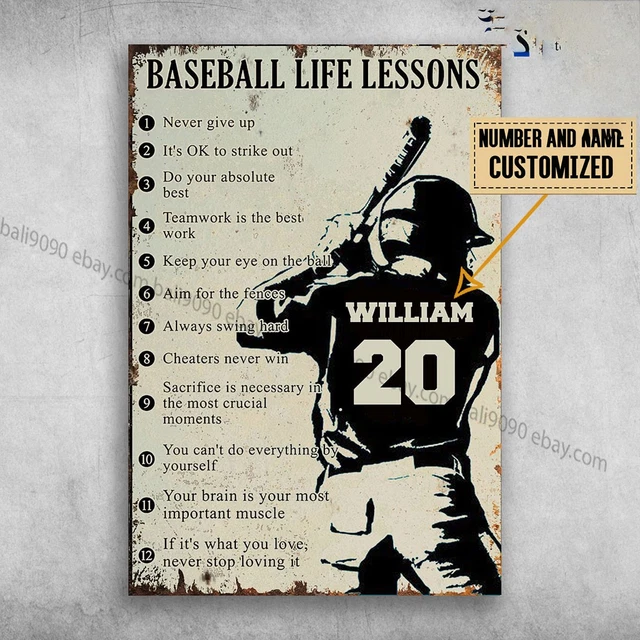Kna Prints - Baseball Life Lessons, Never Give Up, It'S Ok To Strike ...