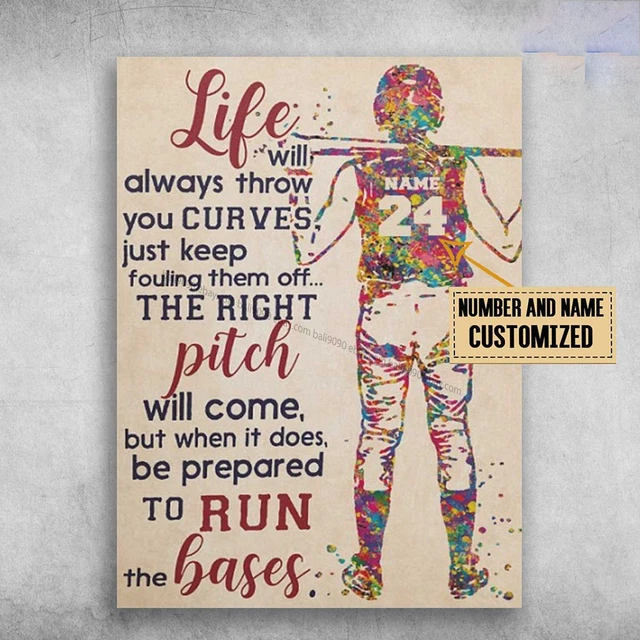 Kna Prints - Baseball Poster, Baseball Decor, Life Will Always Throw ...