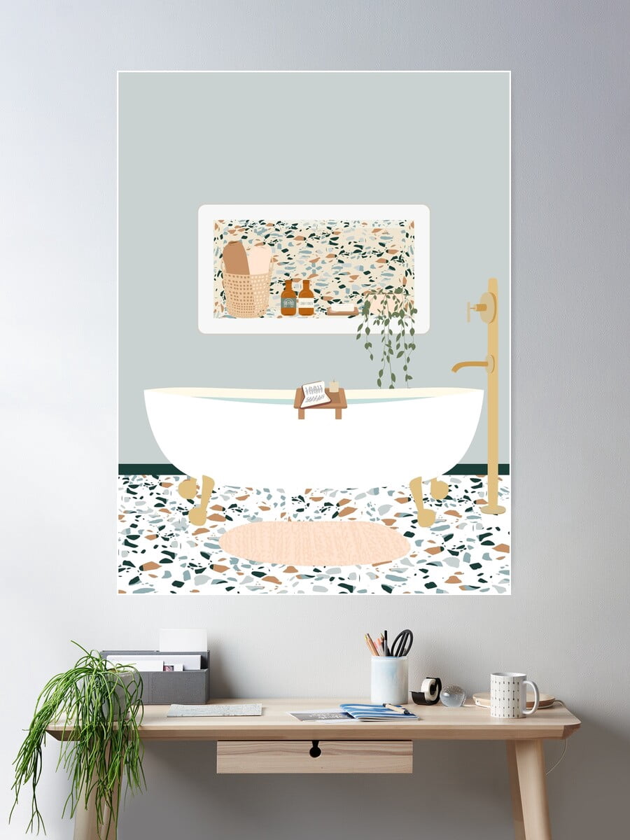 Kna Prints - Bathtub Poster, UNFRAMED-24x36 - Walmart.com