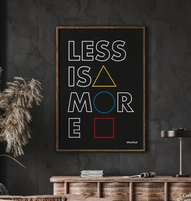 Kna Prints - Bauhaus Posters, Less Is More Dark, Wall Art, Minimalist ...