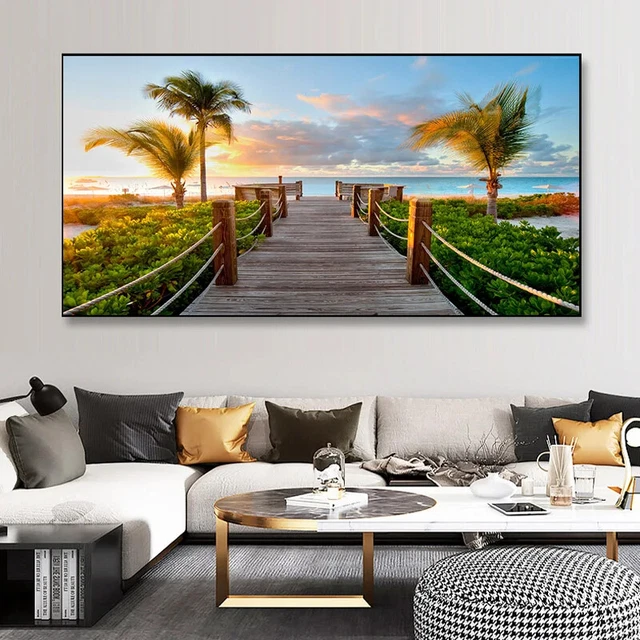 Kna Prints - Beach Sea Seascape Landscape Sunset Wall Art Painting ...