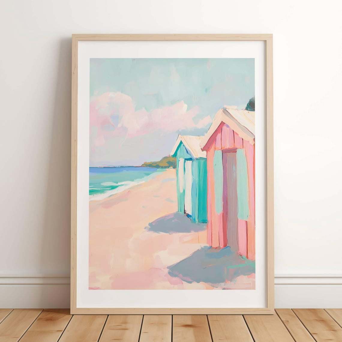 Kna Prints - Beach Summer Wall Art, Coastal Sand Dunes, Pink Blue Beach ...