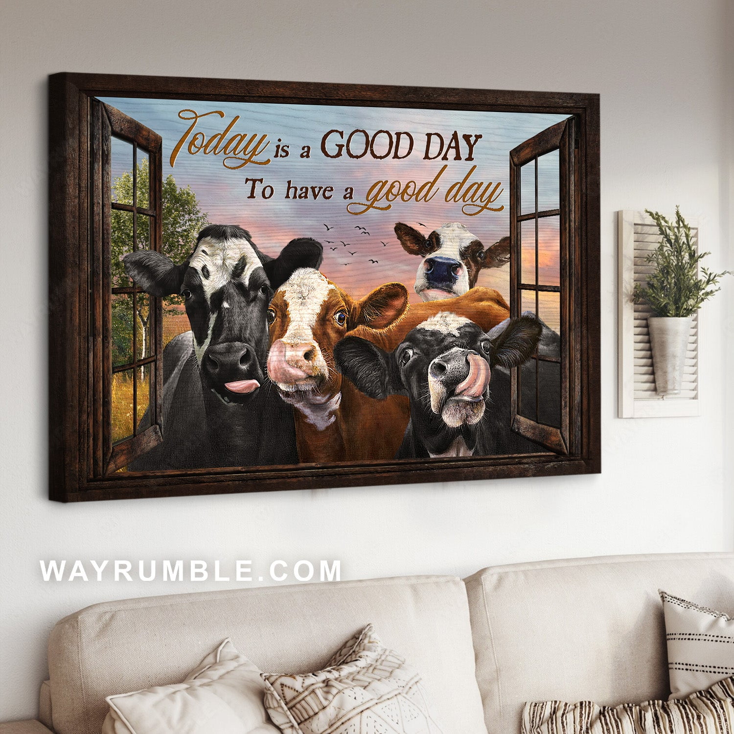 Kna Prints - Beautiful Dairy Cow, Colorful Sunset, Pretty Scene, Today ...