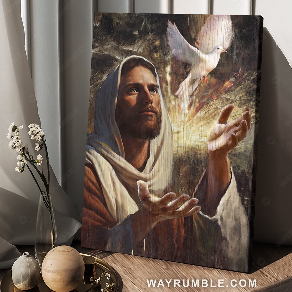 Kna Prints - Beautiful Jesus Painting, Holy Spirit Dove, Jesus The Lord ...