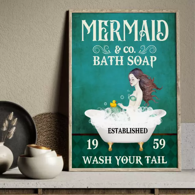Kna Prints - Beautiful Mermaid Bath Soap Wash Your Tail Poster Print ...