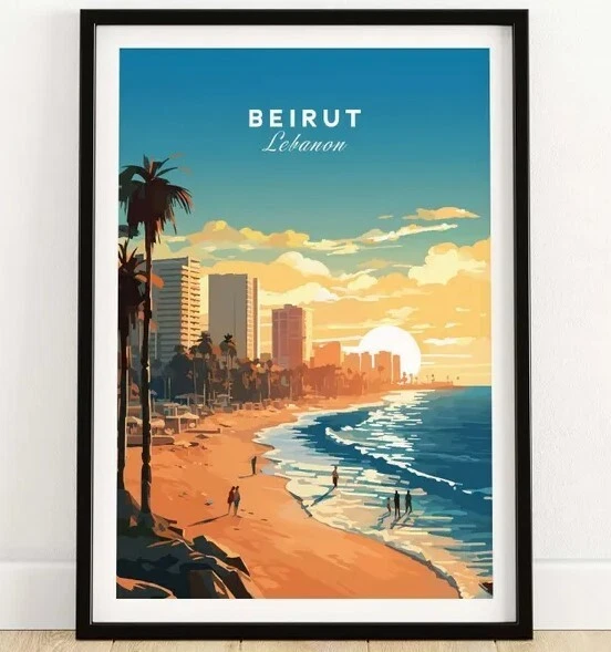 Kna Prints - Beirut Poster - Lebanon Travel Poster For Home Decor ...