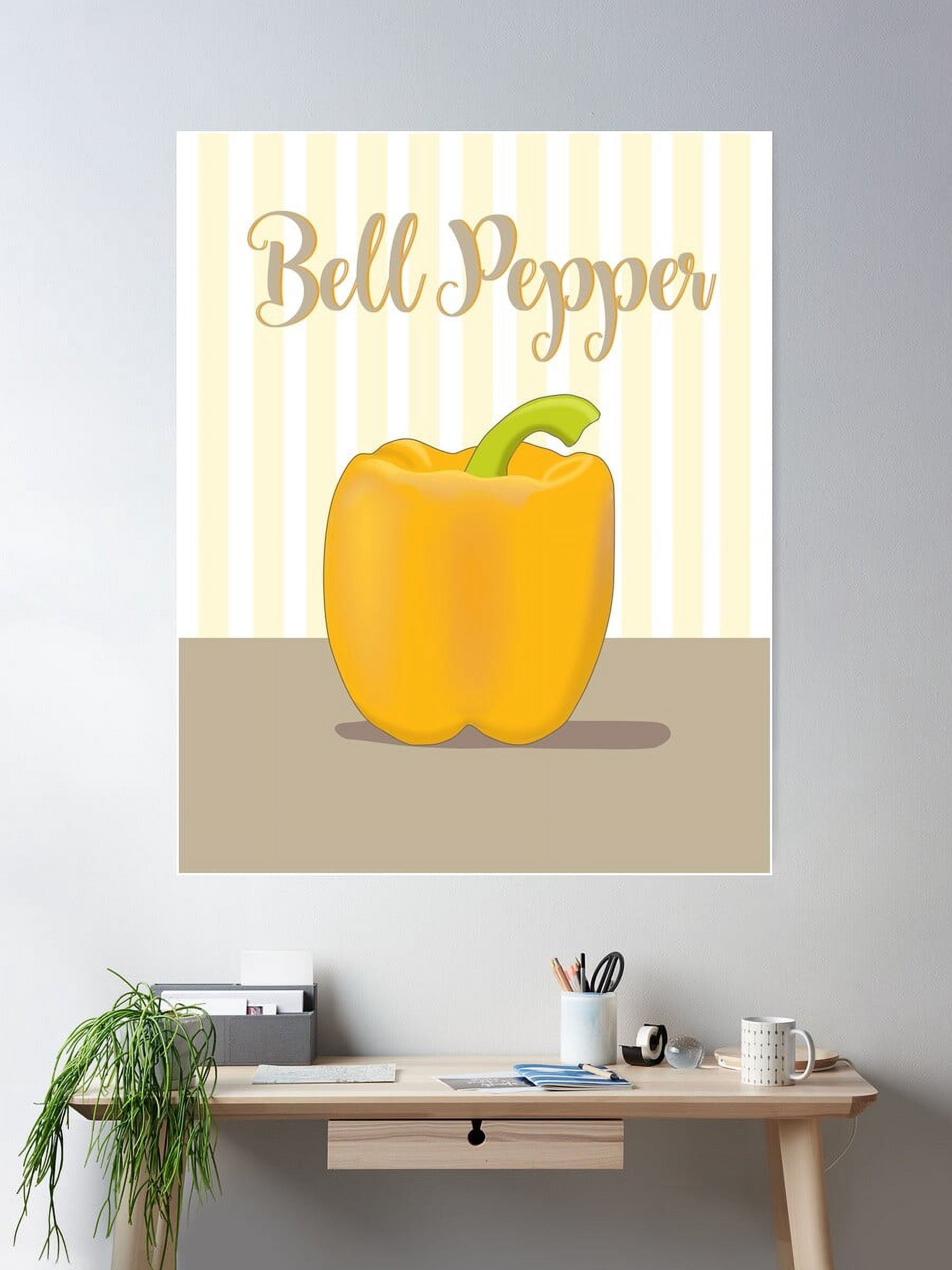 Kna Prints - Bell Pepper Poster Wall Art, Modern Wall Decor For Living ...