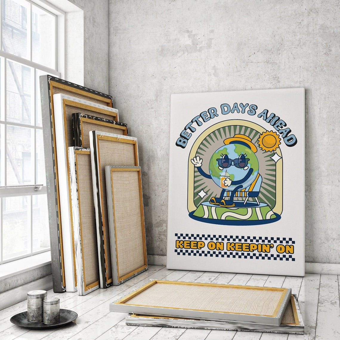 Kna Prints - Better Days Ahead Poster, Retro Motivation Poster, Home ...