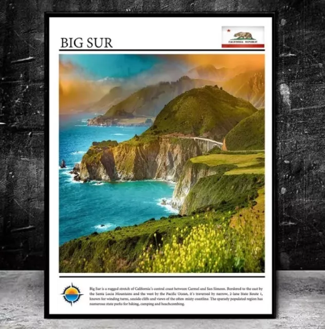 Kna Prints - Big Sur Coastline Poster | California Landscape Poster For ...