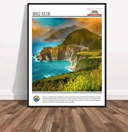 Kna Prints - Big Sur Coastline Poster | California Landscape Poster ...