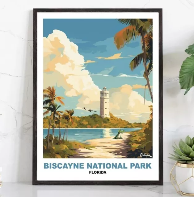 Kna Prints - Biscayne National Park | Florida | Travel Poster | Modern ...