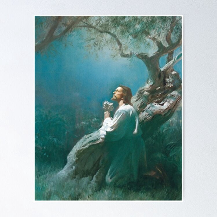 Kna Prints - Black Jesus Praying To The Ather Poster Wall Art Print For ...