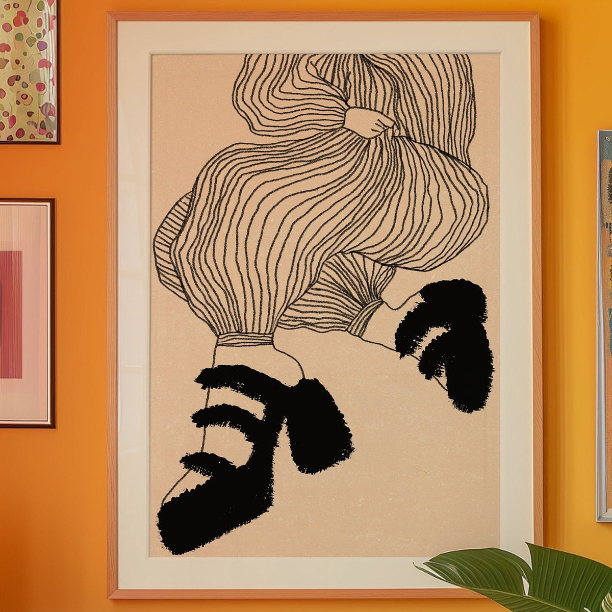 Kna Prints - Black Line Art Poster, 70S Wall Print, Black Wall Art ...