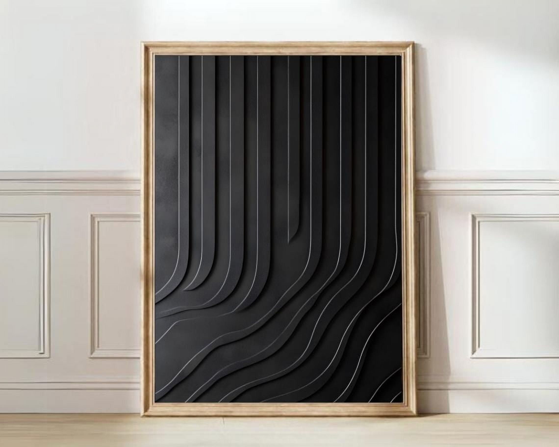 Kna Prints - Black Texture Print Abstract Relief Print Japandi Wall Art ...