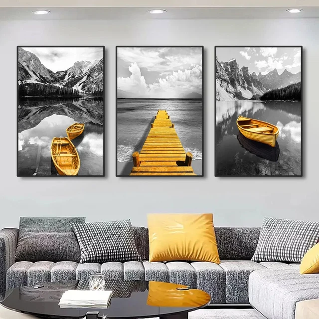 Kna Prints - Black White Landscape Poster Painting Picture Prints Wall ...
