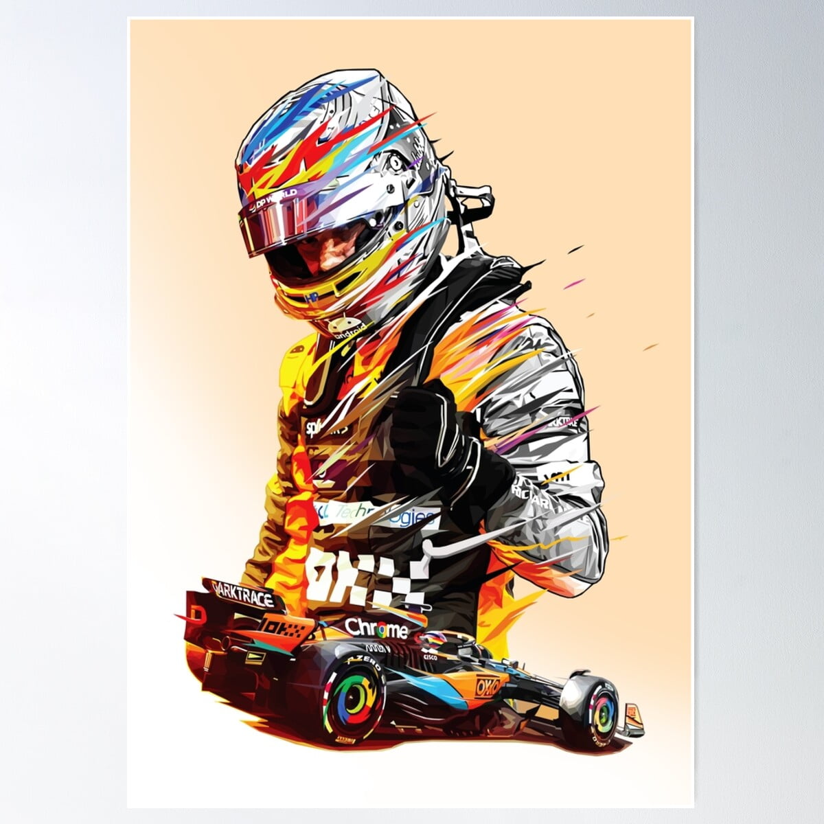 Kna Prints - Blazing Oscar Piastri Poster Decor, Wall Art, UNFRAMED ...