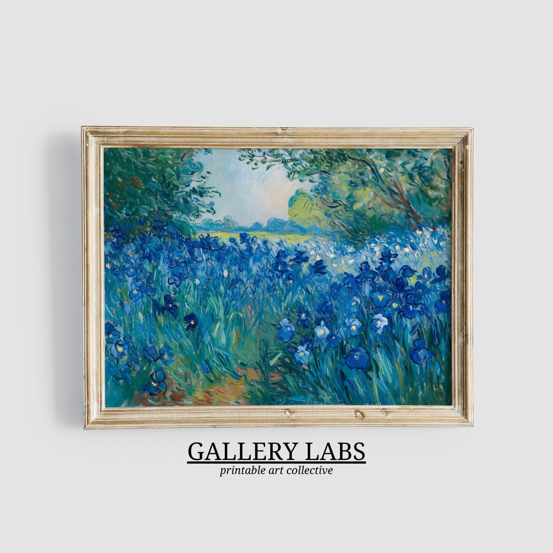 Kna Prints - Blue Spring Wildflower Painting Â€¢ Countryside Wall Art Â ...