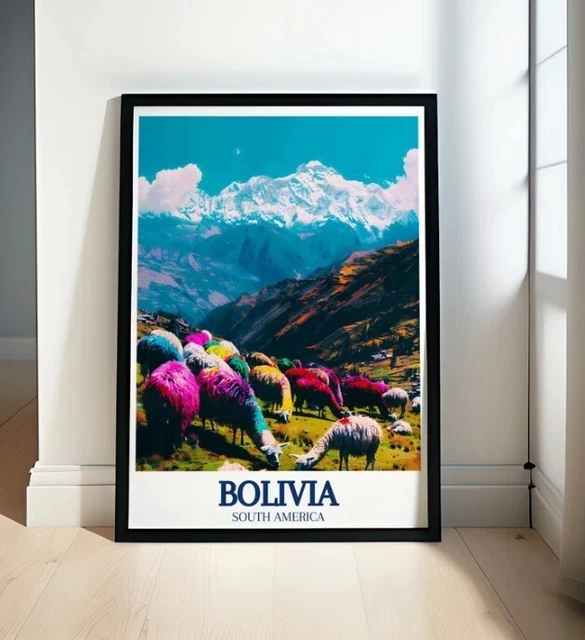 Kna Prints - Bolivia Travel Poster - Altiplano Plateau, Cordillera Real ...