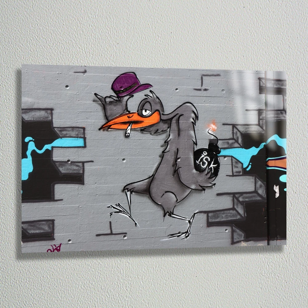 Kna Prints - Bomber Crow Wall Art Street, Abstract Decor, Multicolor ...