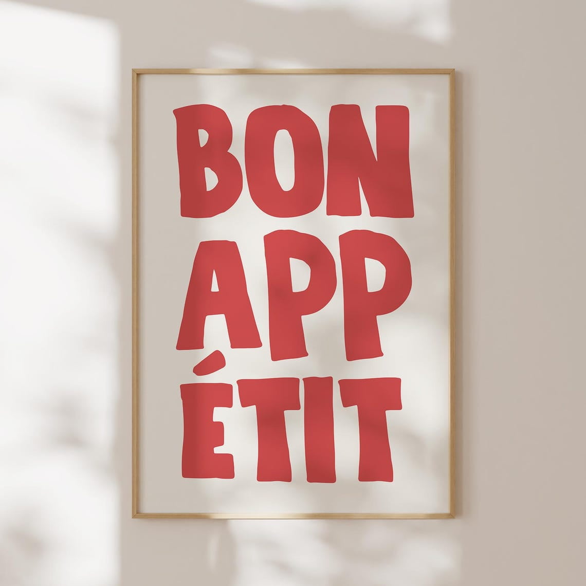 Kna Prints - Bon Appetit Print In Red, French Quote Poster, Mid Century ...