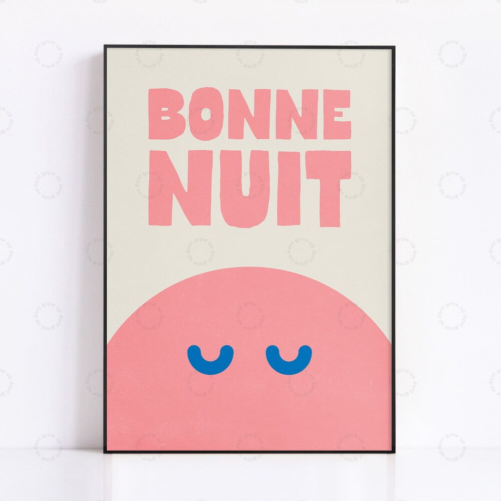 Kna Prints - Bonne Nuit Print, Goodnight Poster, French Bedroom Print ...