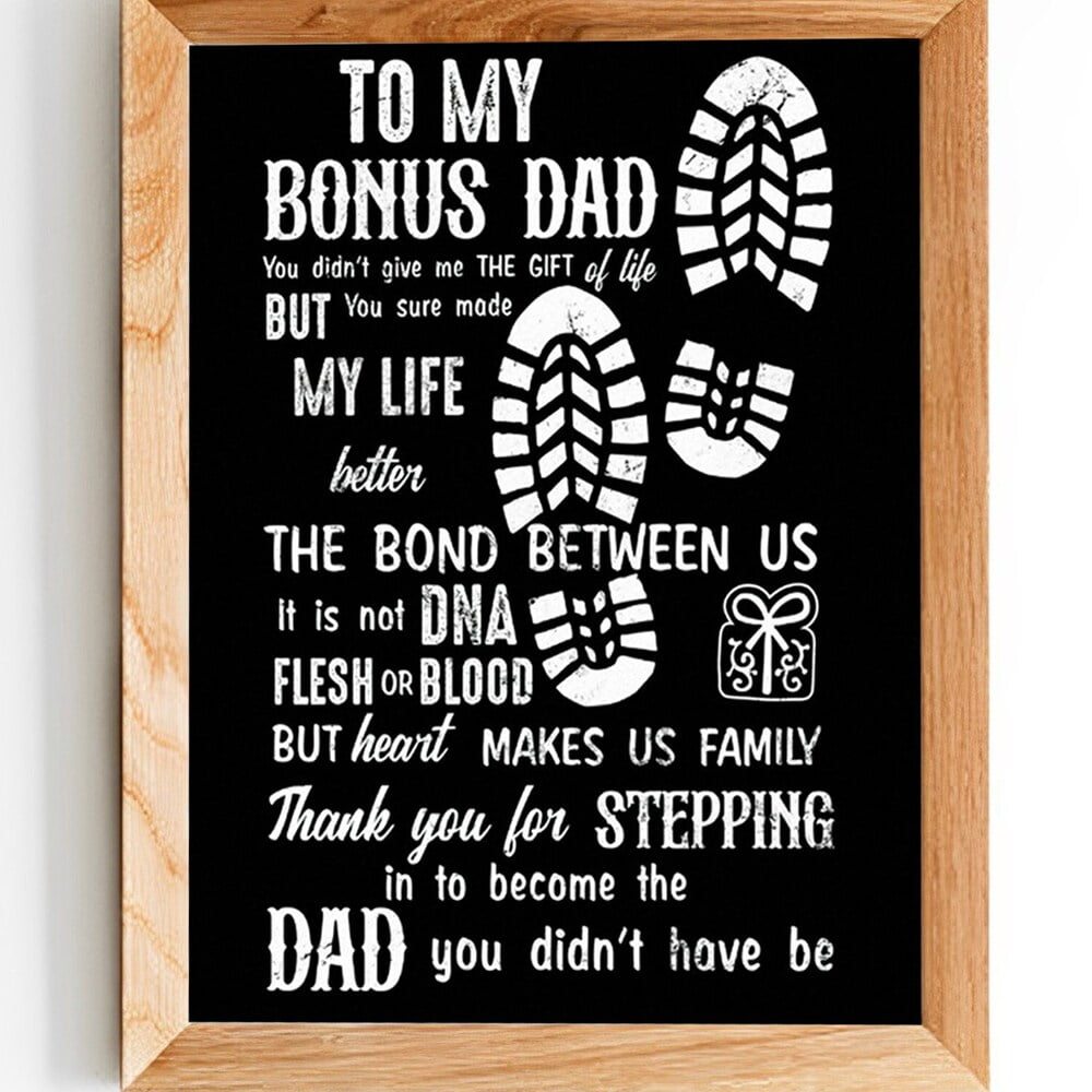 Kna Prints - Bonus Dad Poster, To My Bonus Dad Poster, Step Dad Wall ...