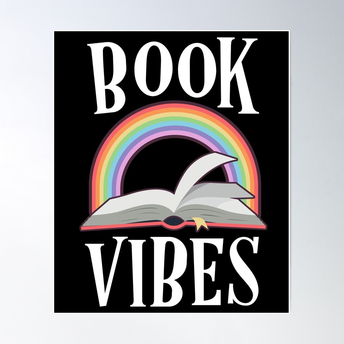 Kna Prints - Book Vibes Librarian Gift Rainbow Teacher Reading Nerd ...
