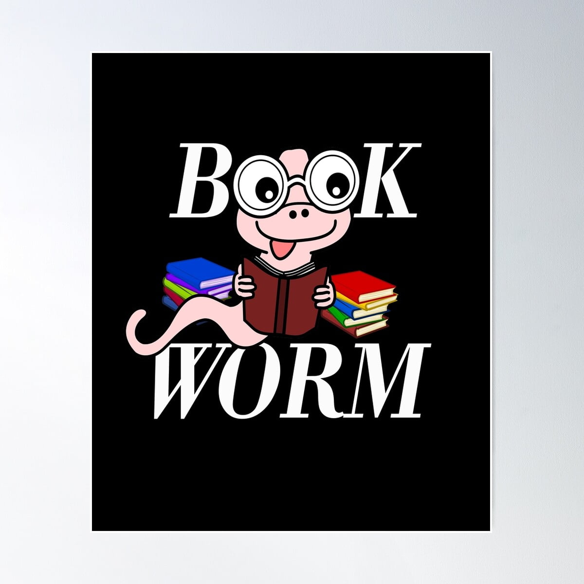 Kna Prints - Bookworm Worm Poster Wall Art, Modern Wall Decor For ...