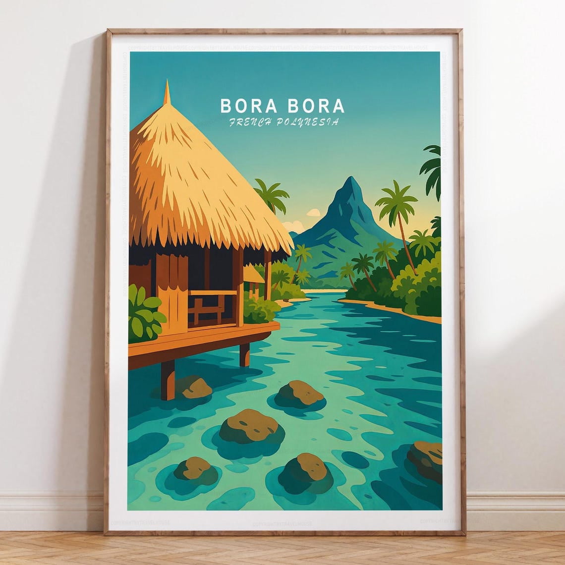 Kna Prints - Bora Bora French Polynesia Travel Print, Bora Bora Wall Art Print, French Polynesia ...