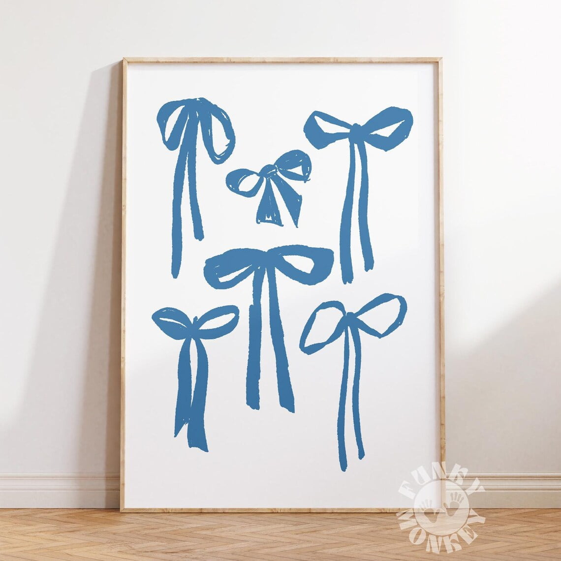 Kna Prints - Bow Print, Girly Wall Art, Blue Coquette Aesthetic ...