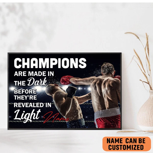 Kna Prints - Boxing Champions Motivation Quote Poster Material Combat ...