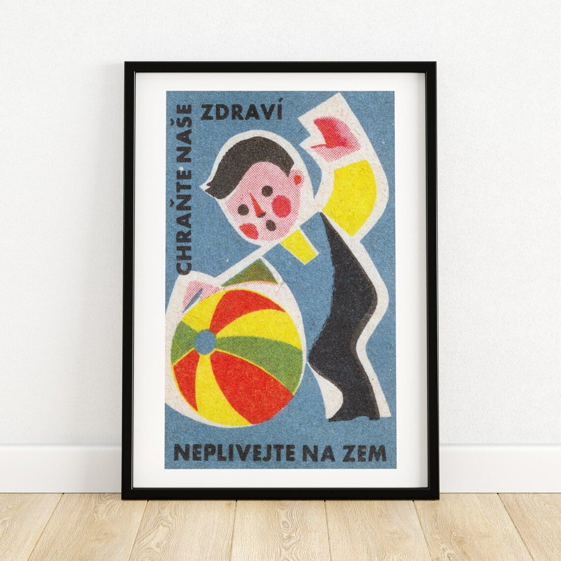 Kna Prints - Boy Playing With Beach Ball - Matchbox Print - Czech Wall ...