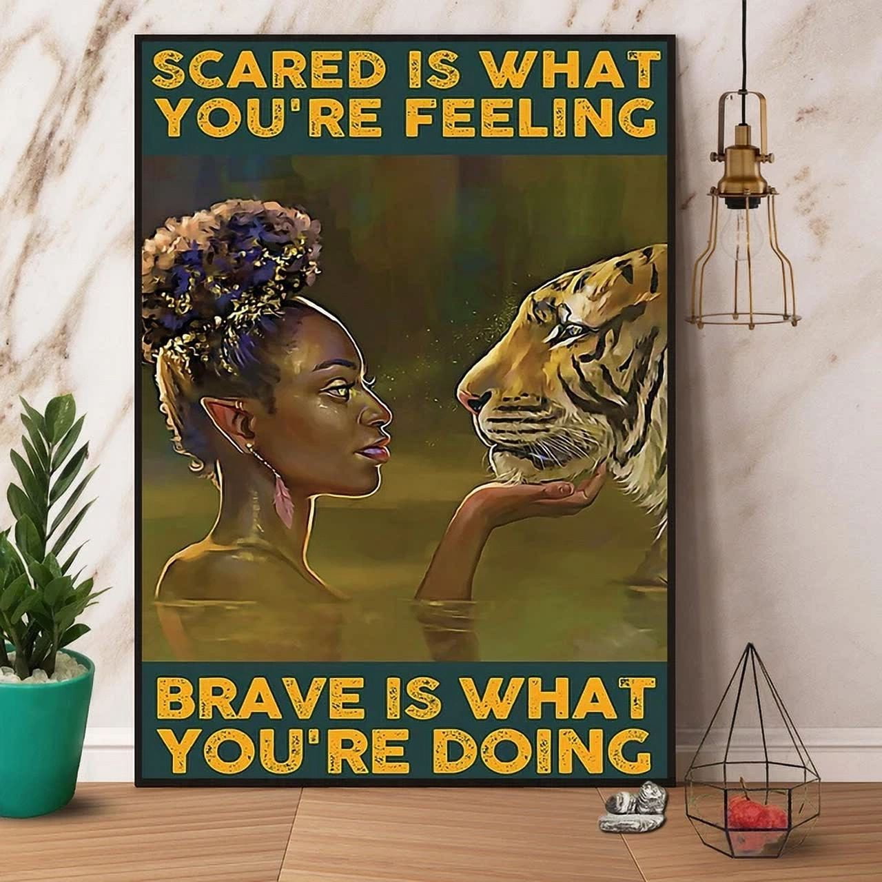 Kna Prints - Brave Woman With Tiger Scare Is What You'Re Feeling Brave ...