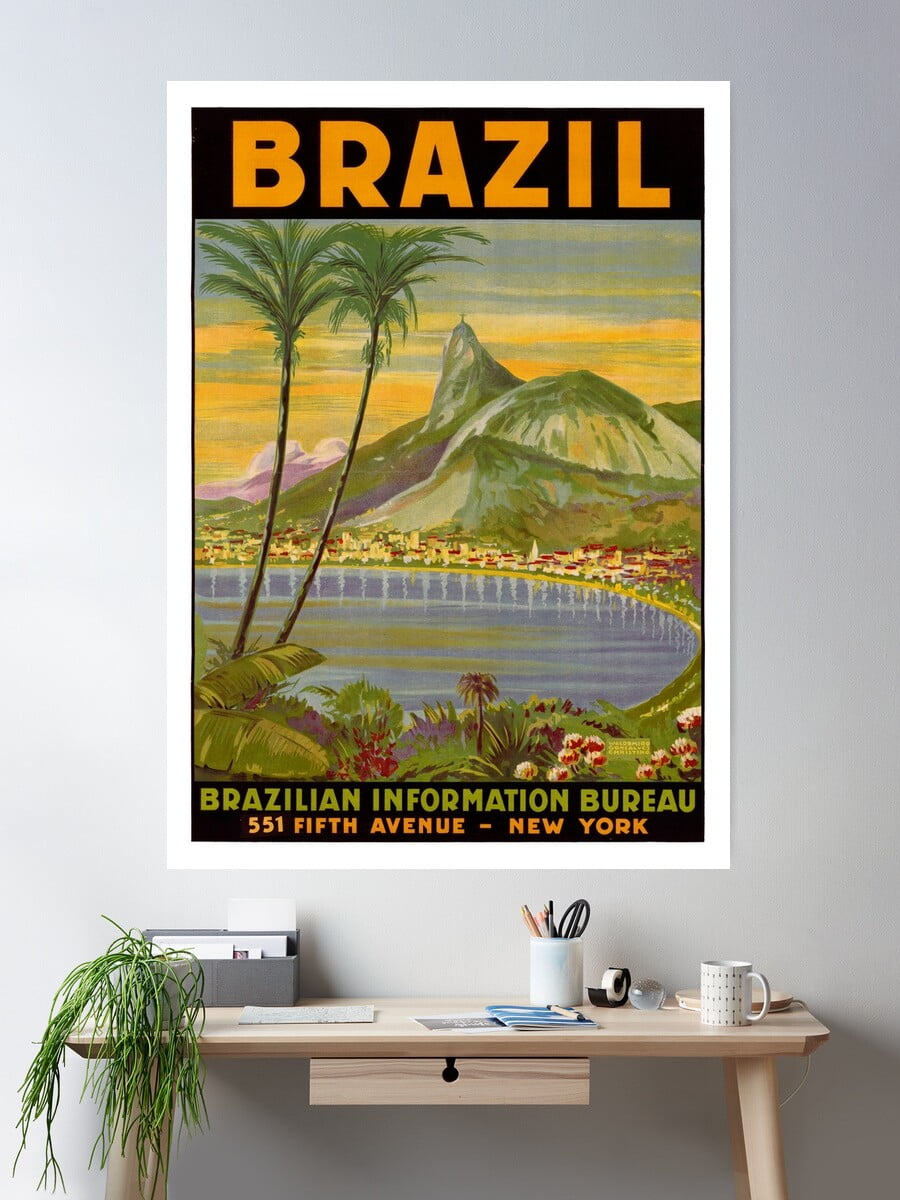 Kna Prints - Brazil Vintage Travel Poster Poster , UNFRAMED-24x36 ...