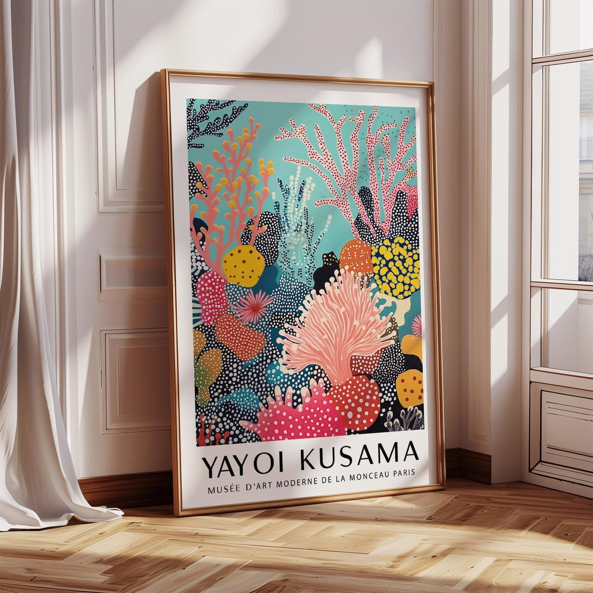 Kna Prints - Bright Wall Art Coral Reef Print Yayoi Kusama Inspired ...
