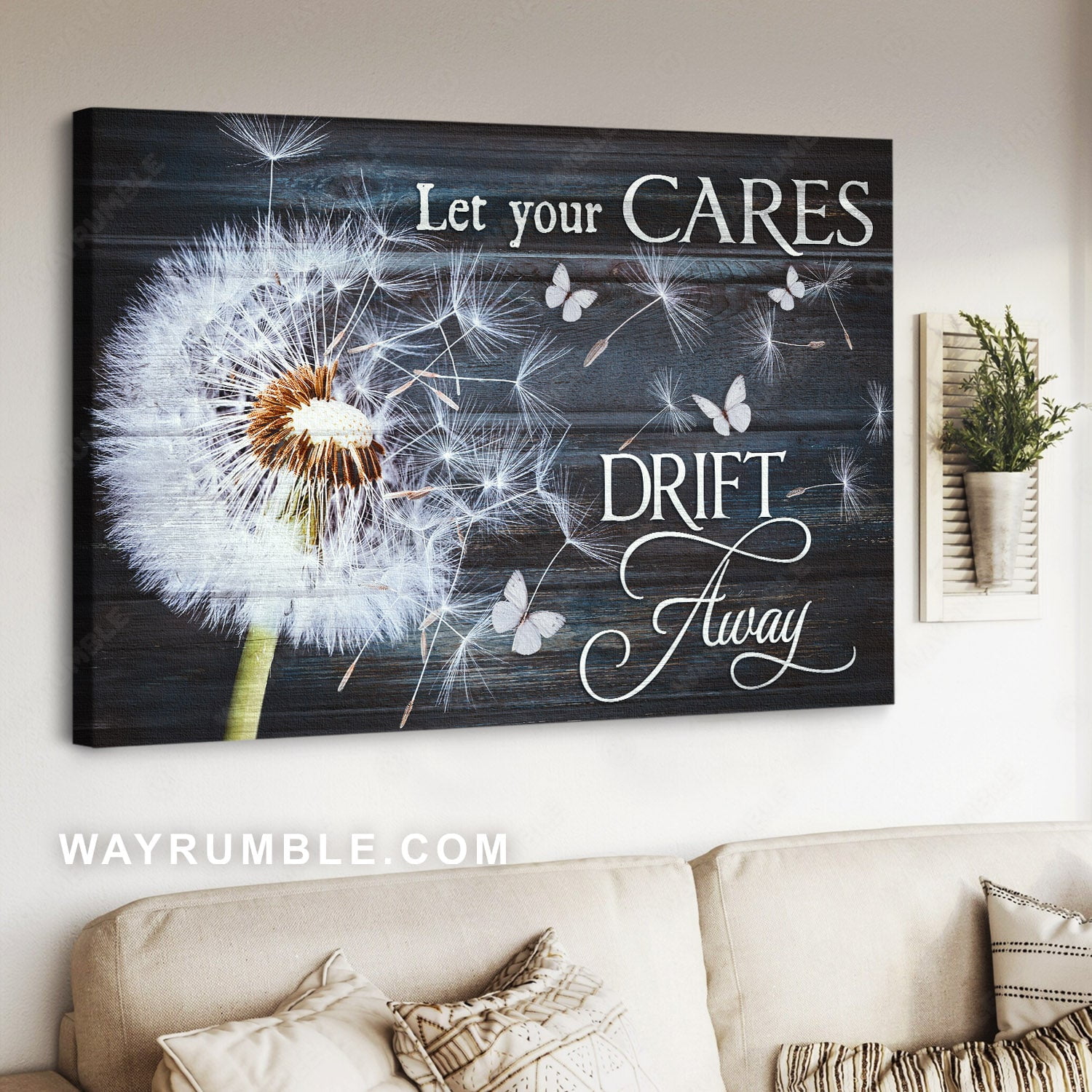 Kna Prints - Brilliant Dandelion, Stunning Butterfly, Let Your Cares Drift Away - Jesus ...