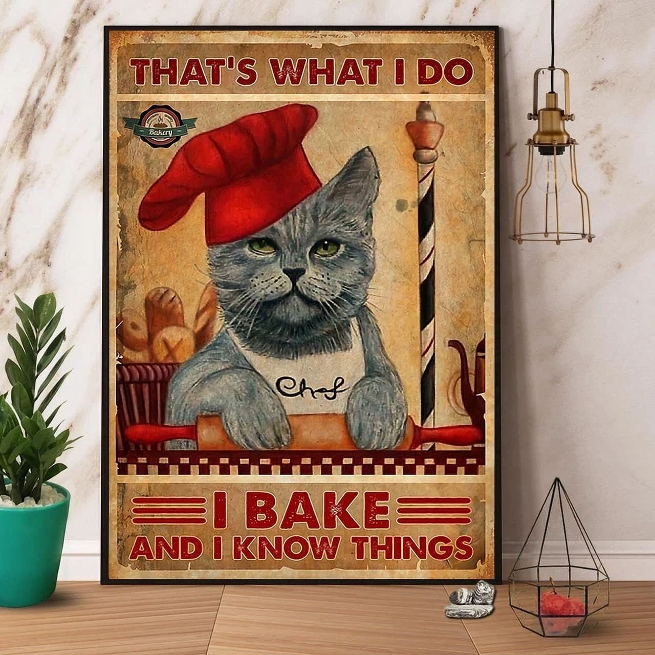 Kna Prints - British Shorthair I Bake And I Know Things Satin Poster ...