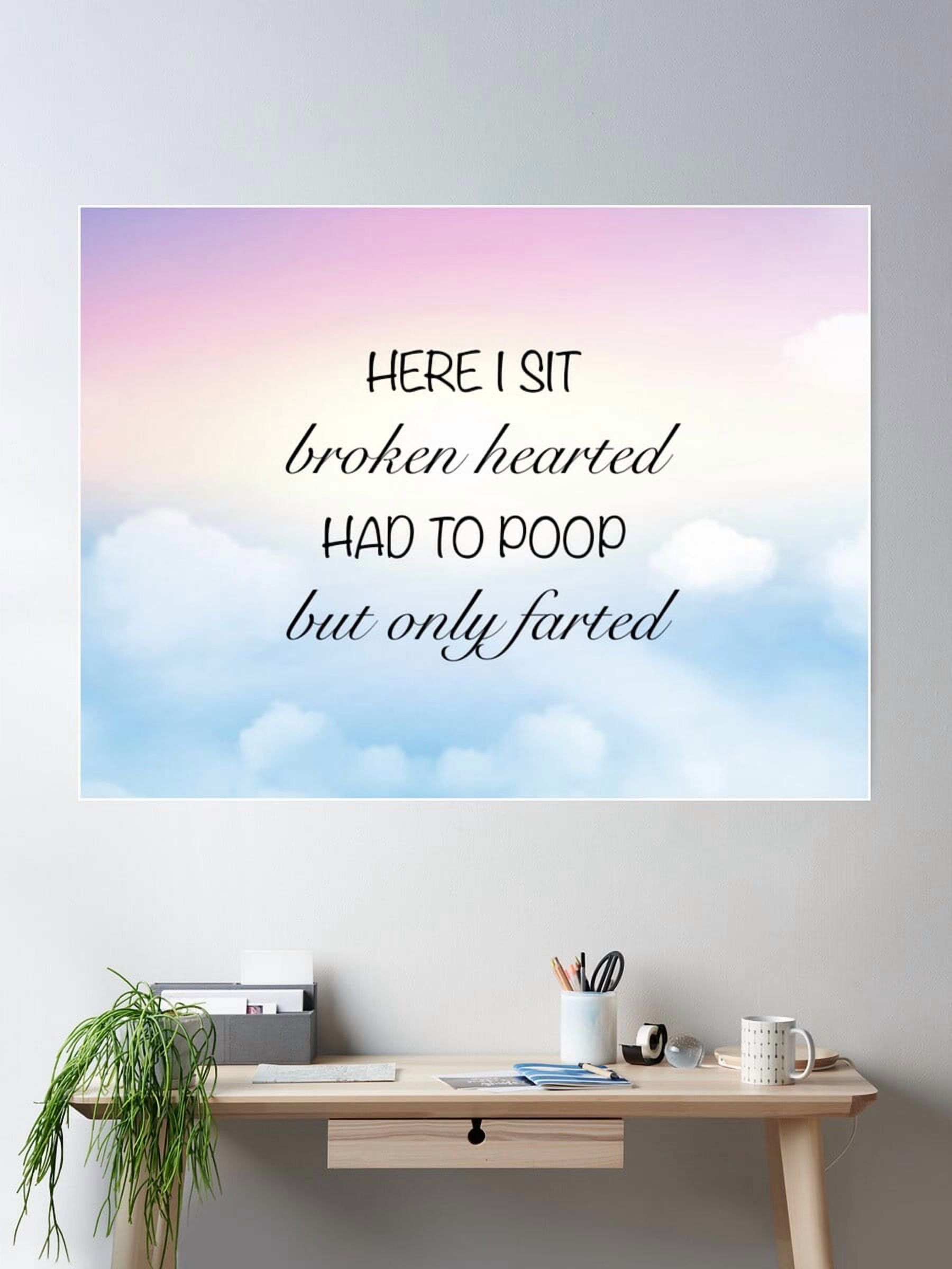 Kna Prints - Broken Heart Fart Poster Wall Art, Modern Wall Decor For ...