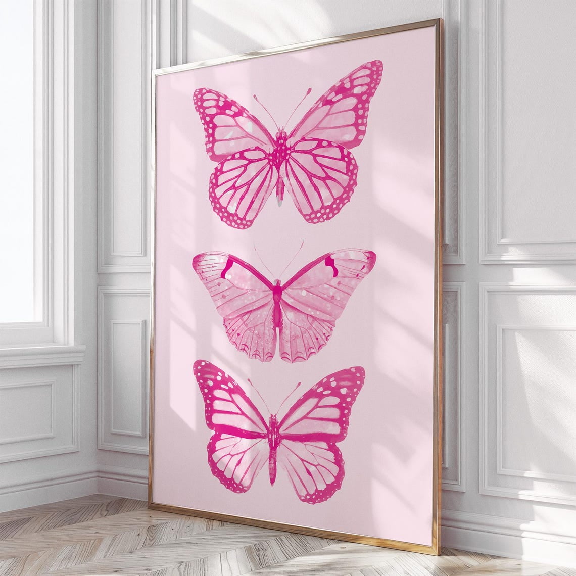 Kna Prints - Butterflies Wall Art, Pink Butterfly Print, Light Pastel ...