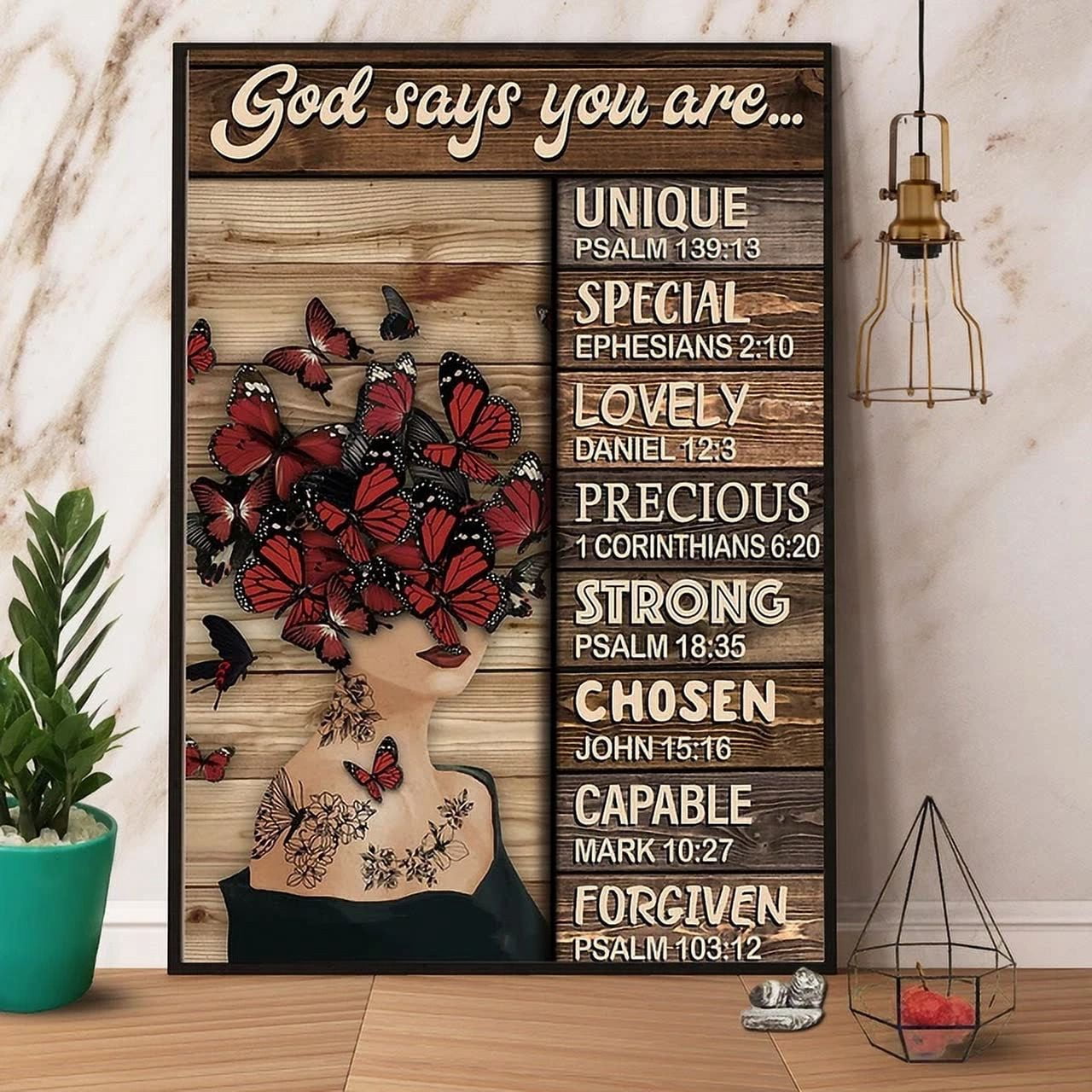 Kna Prints - Butterfly Girl God Says You Are Unique Special Lovely ...