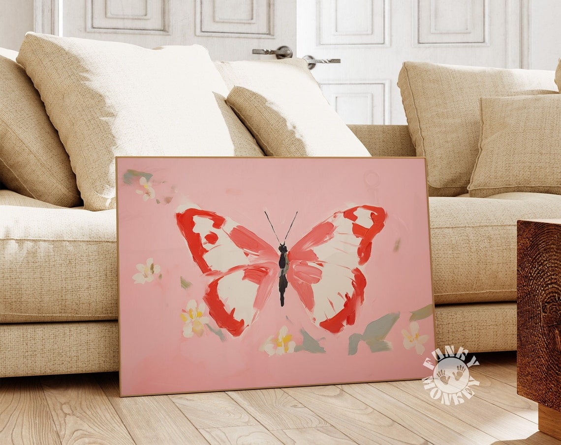 Kna Prints - Butterfly Print, Coquette Aesthetic, Pink Girly Digital ...